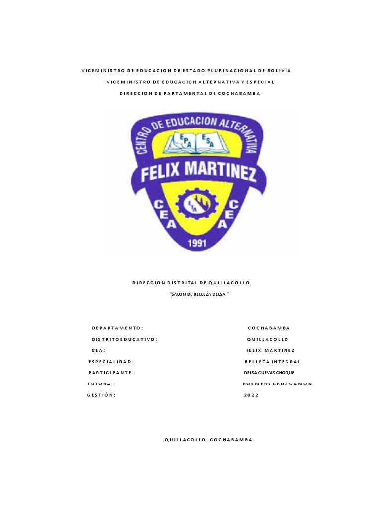 Modelo de Carátula de Bellaza Integral | PDF