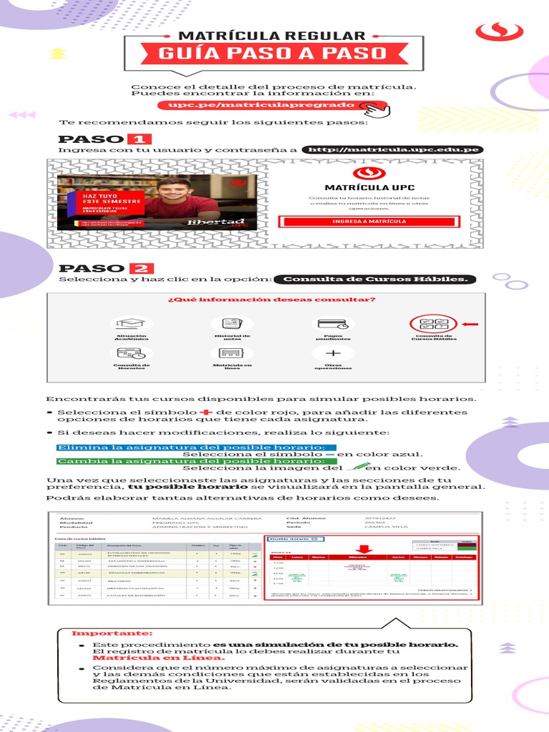 Guía Paso A Paso - 2023-2 (Pregrado Regular) | PDF