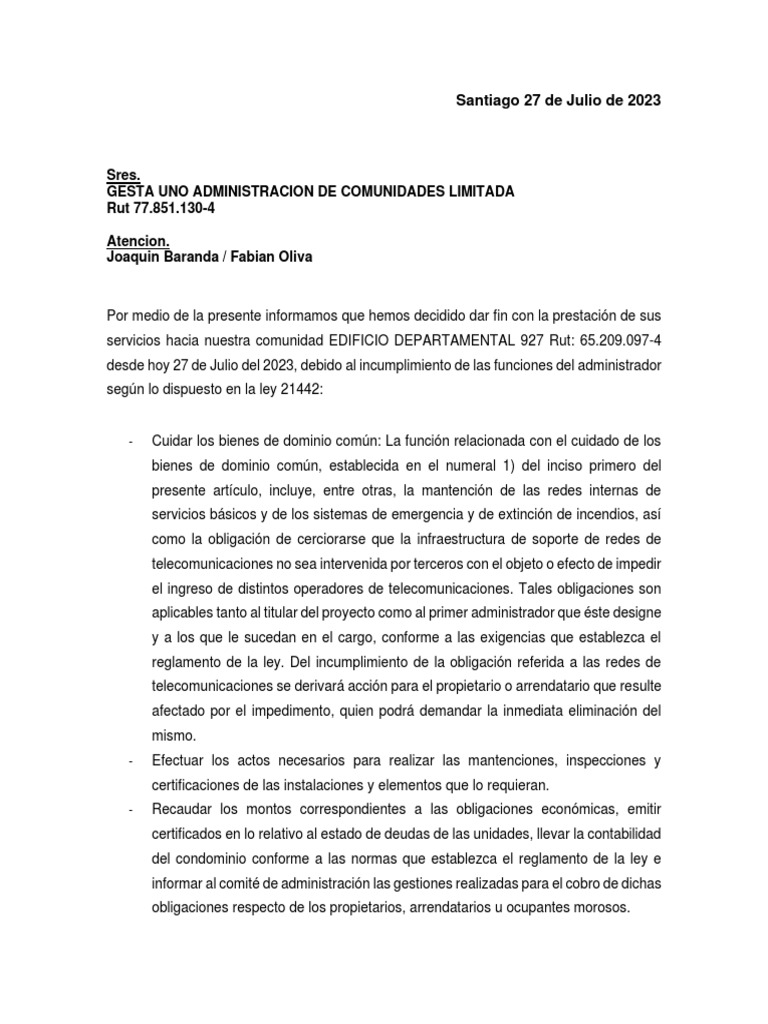 Carta para Gesta - Culminación de La Prestación de Sus Servicios. | PDF ... Carta para Gesta - Culminación de La Prestación de Sus Servicios. | PDF ...