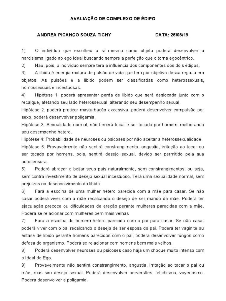 Libido e Complexo de Édipo na Psicanálise | PDF | Heterossexualidade | Complexo de Édipo
