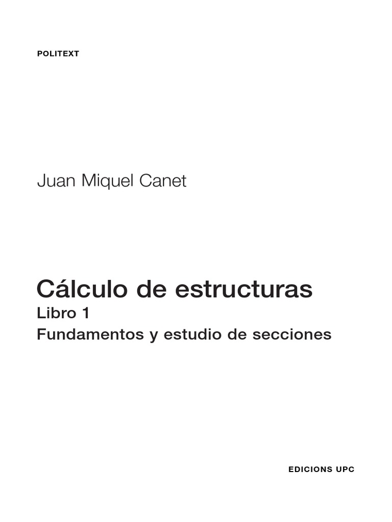 Cálculo de Estructuras I. Fundamento y Estudio de (Spanish Edition ...