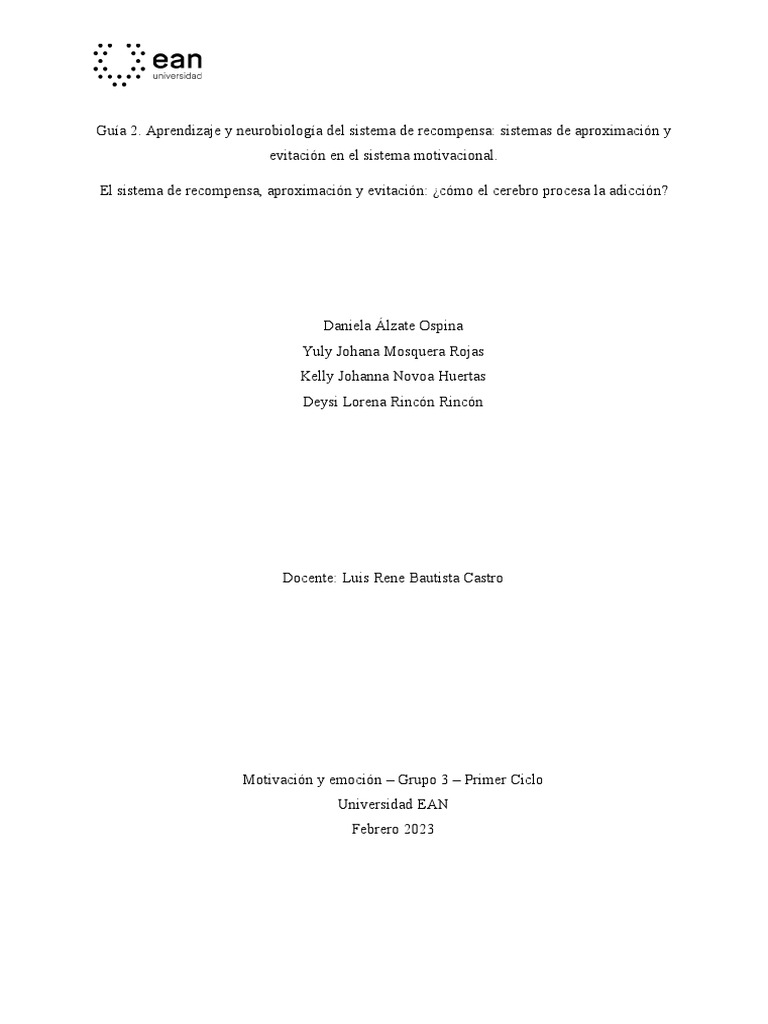 Guia 2 Motivación Y Emocion Pdf Aprendizaje Motivacional
