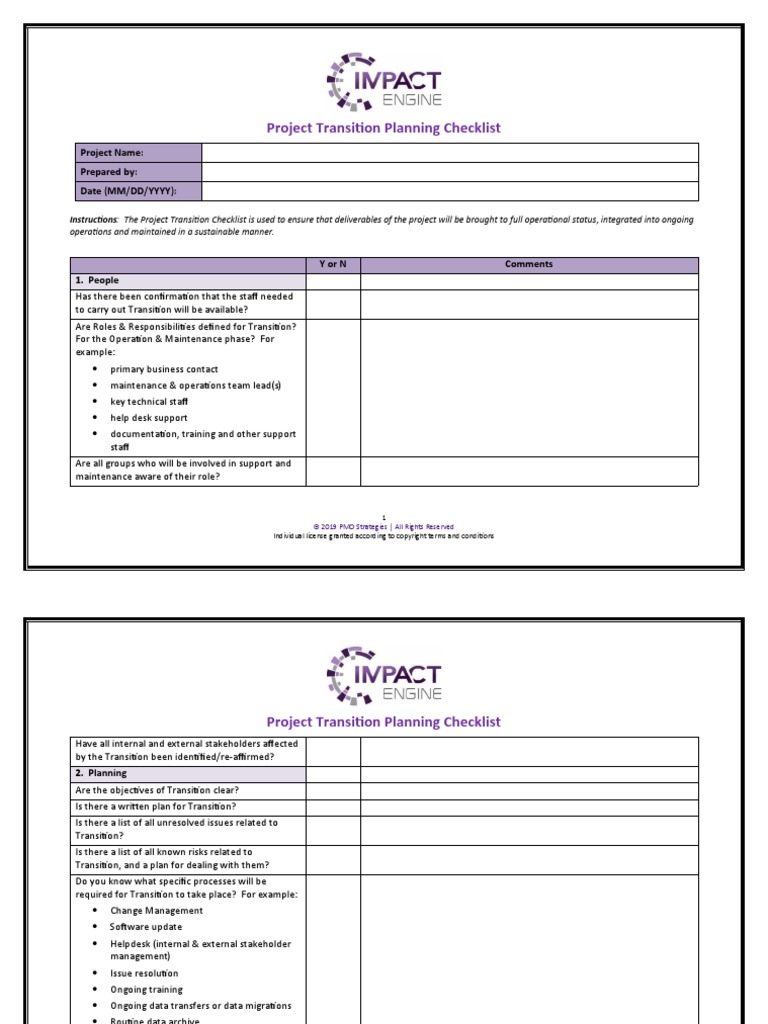 Transition Planning Checklist | PDF | Information Security | Computing Transition Planning Checklist | PDF | Information Security | Computing