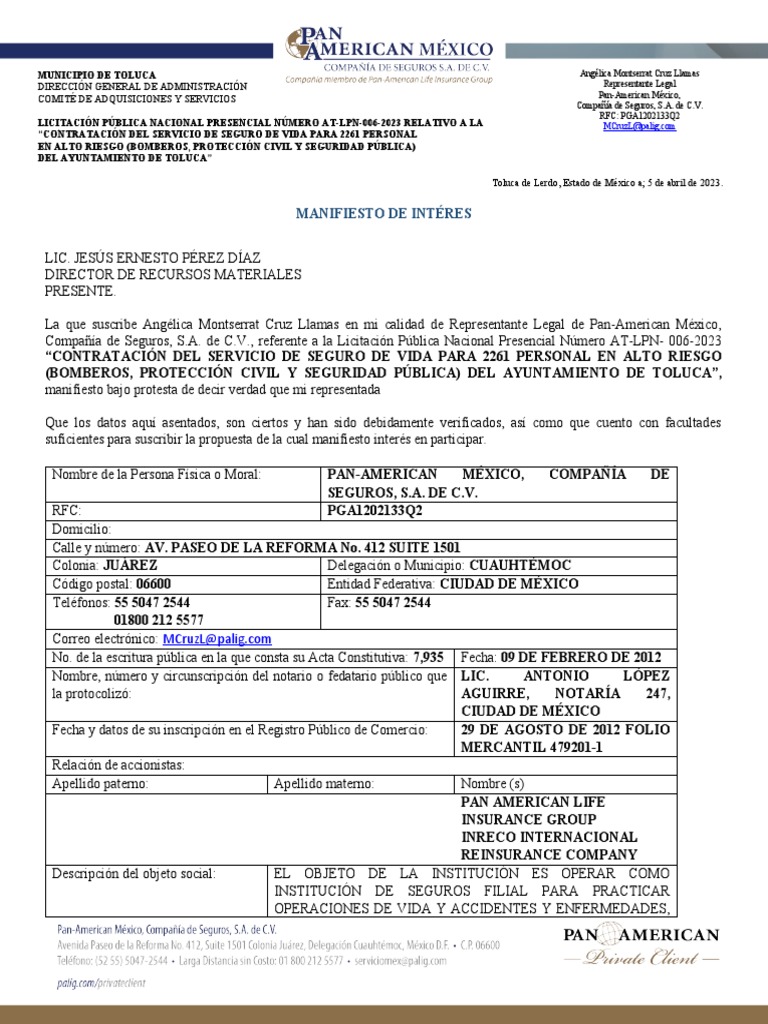 MANFIESTO | PDF | Seguro | Reaseguro