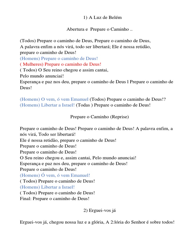 A Luz de Belém Letra Corrigida | PDF