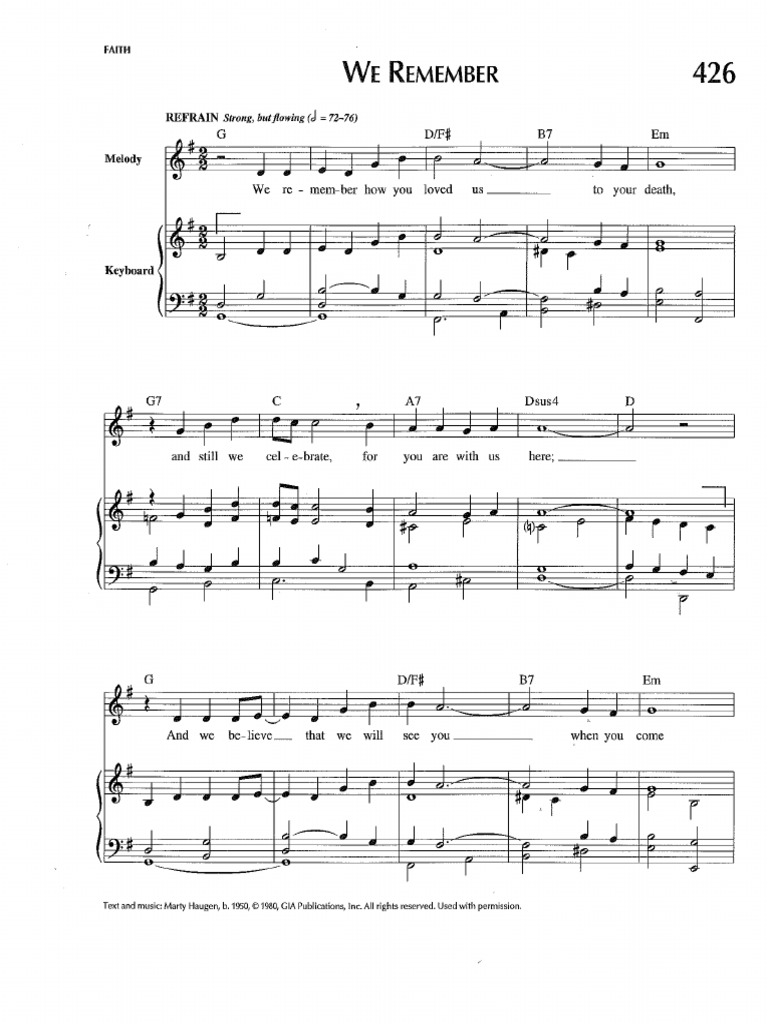 We Remember Piano | PDF