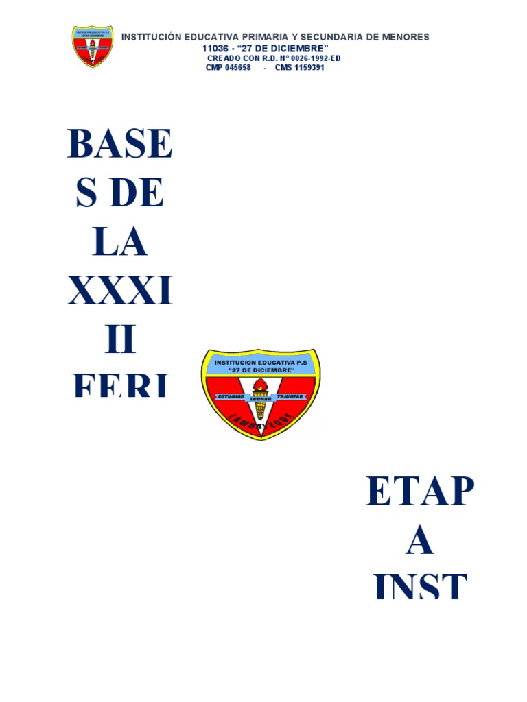 Bases Eureka 2023. Etapa Institucional | PDF