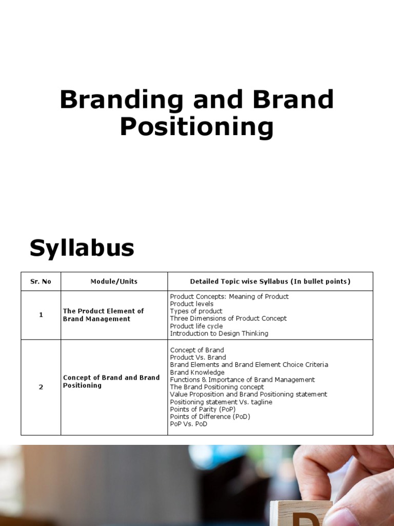 Session 2 - Concept of Brand and Brand Positioning | PDF | Brand | Marketing
