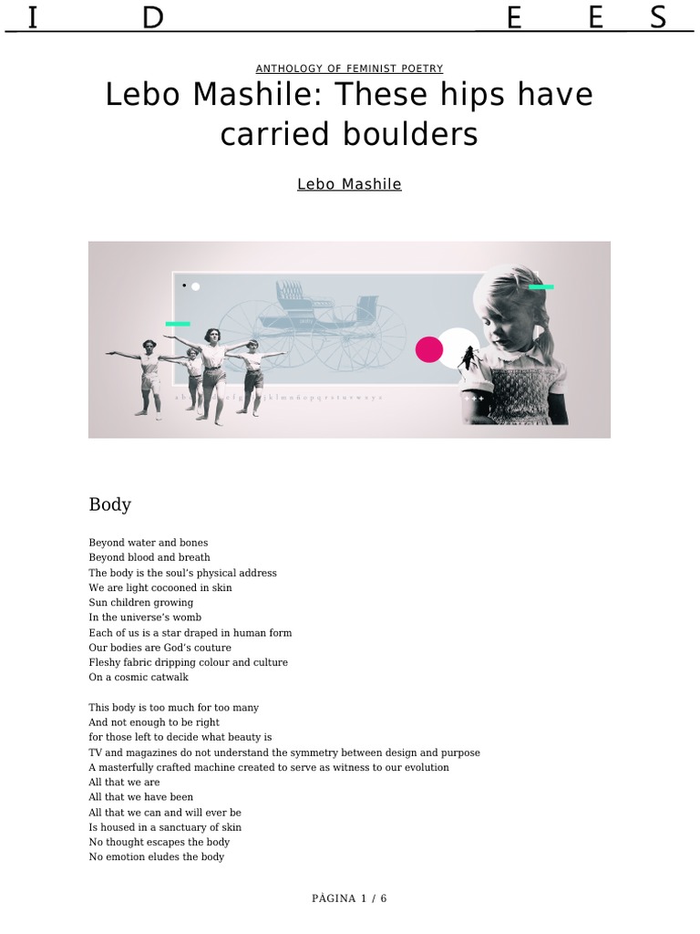 Lebo Mashile - These Hips Have Carried Boulders | PDF | Religion & Spirituality | Poetry