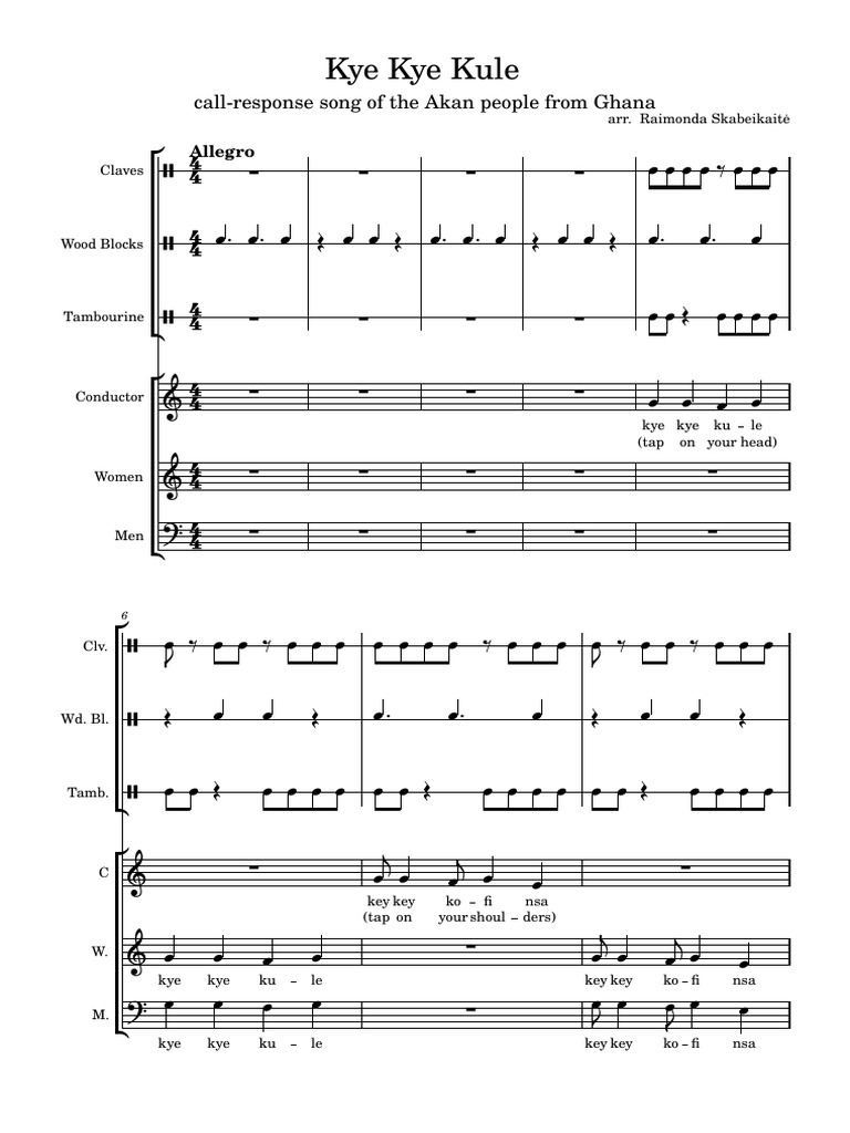 Kye Kye Kule | PDF | Choral Music | Vocal Music