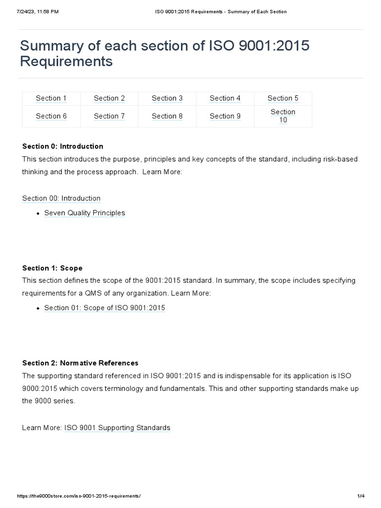 ISO 9001:2015 Requirements | PDF