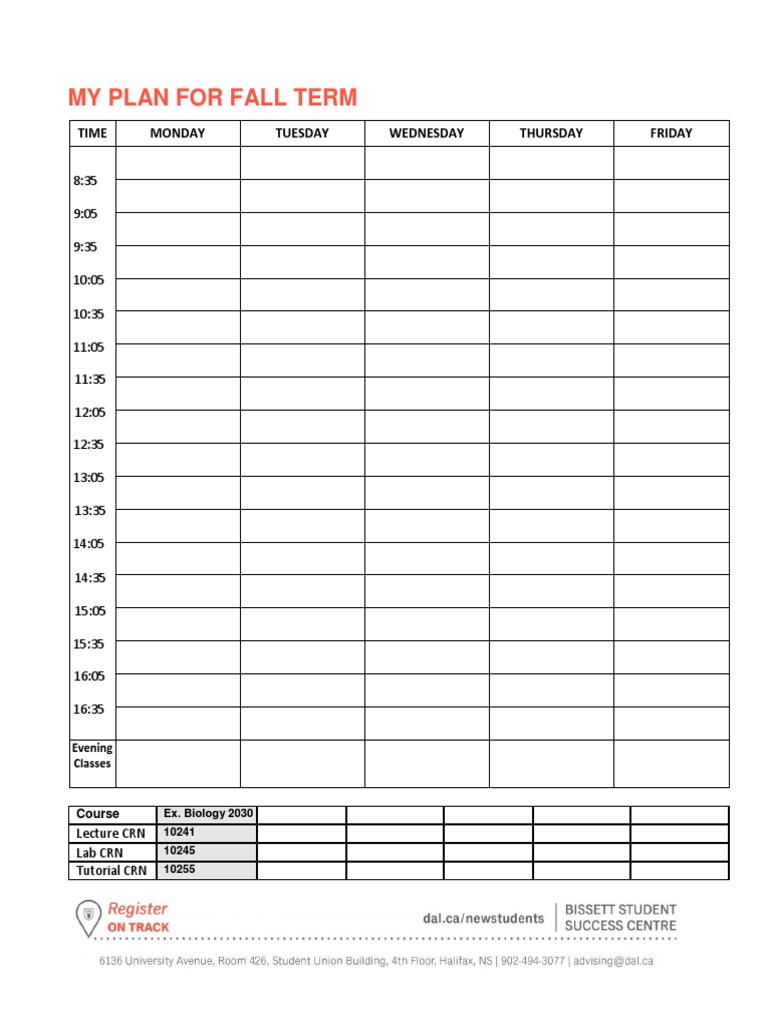 Time Table Template Pdf