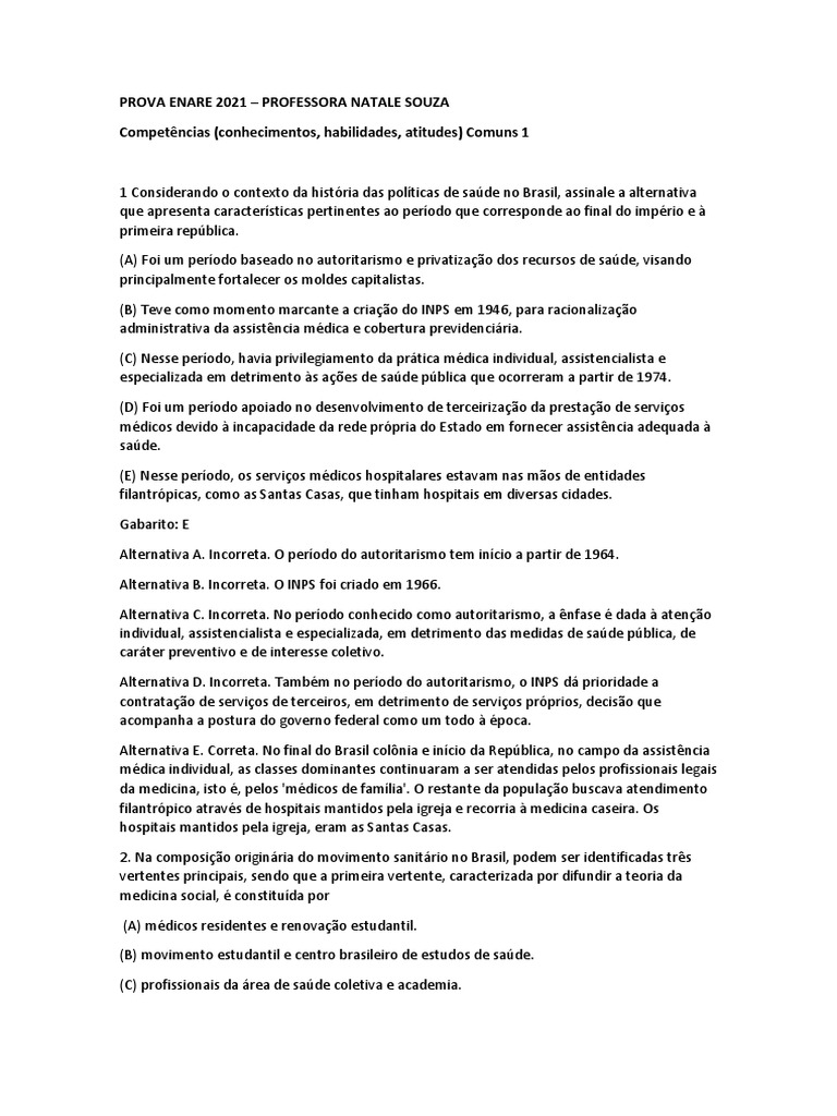 Prova Enare Ebserh Word | PDF