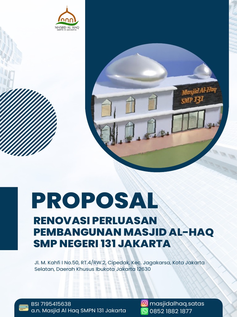 Proposal Renovasi Masjid Al-Haq SMPN 131 | PDF