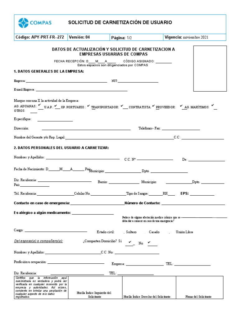 Formato de Carnetizacion Act | PDF