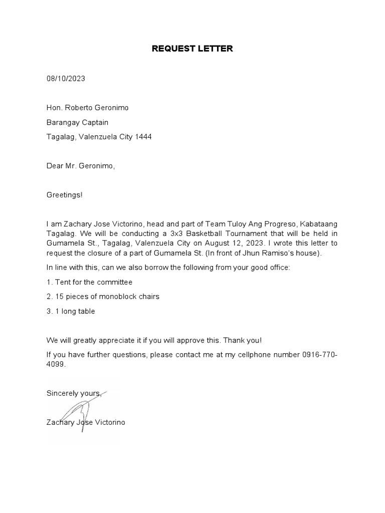 Request Letter | PDF