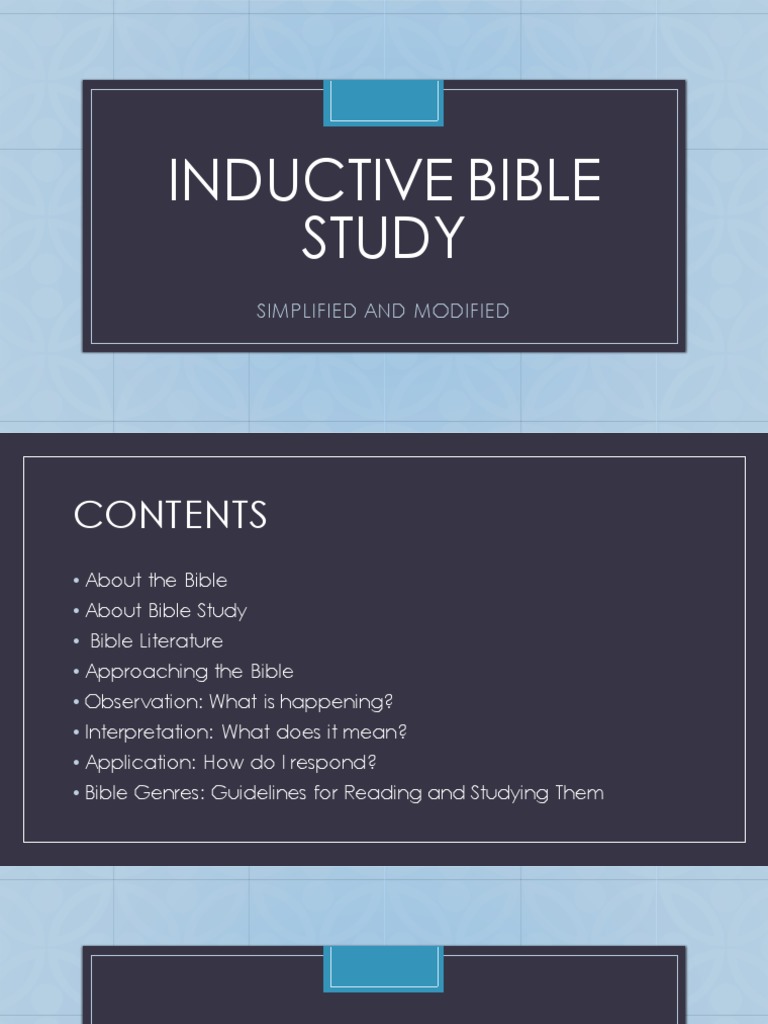 Inductive Bible Study - Modified Version | PDF Inductive Bible Study - Modified Version | PDF