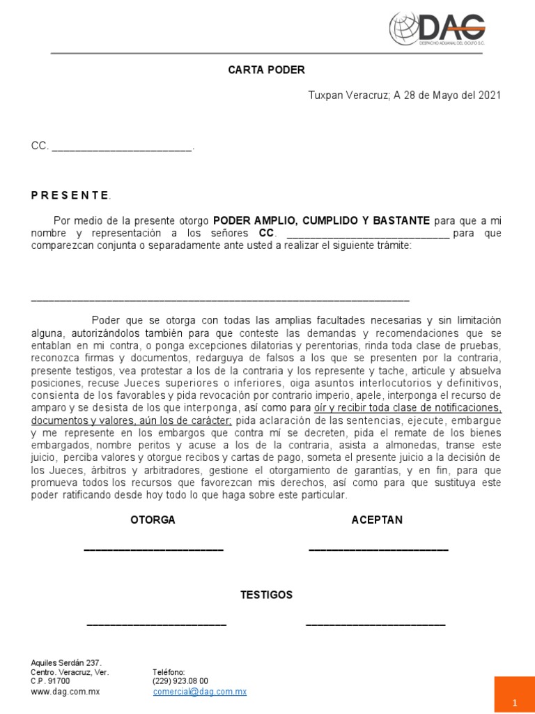 Carta Poder - 001 | PDF