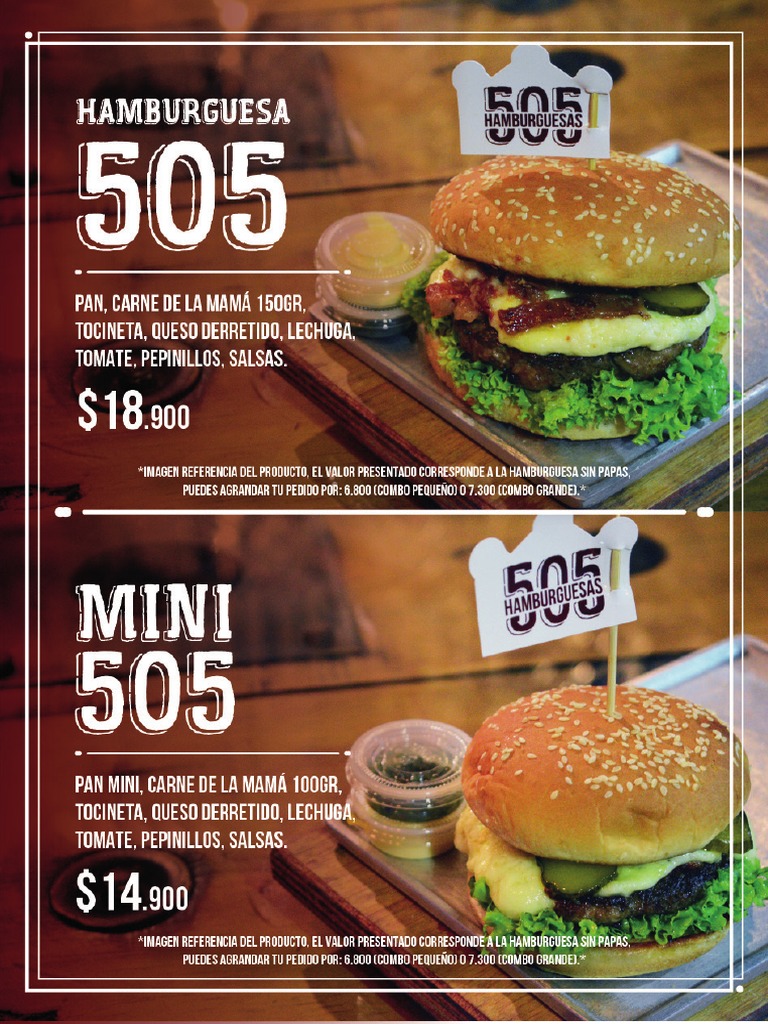 Carta Menu 505 Madera | PDF