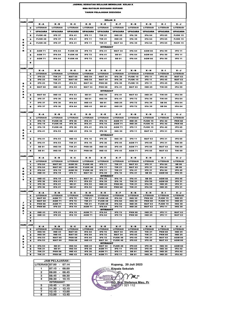 Roster 2023-2024 - Perubahan Fix-1 | PDF