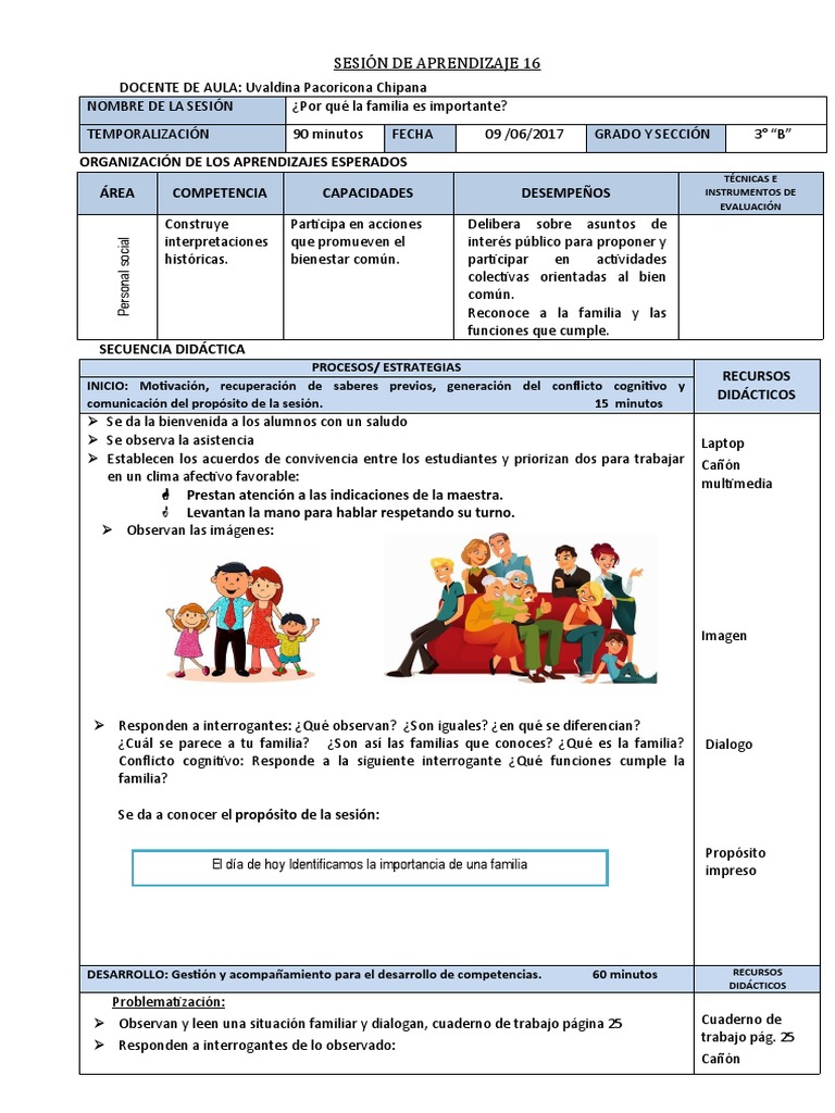 Sesión #16 Importancia de Familia. | PDF | Ciencia y matemáticas