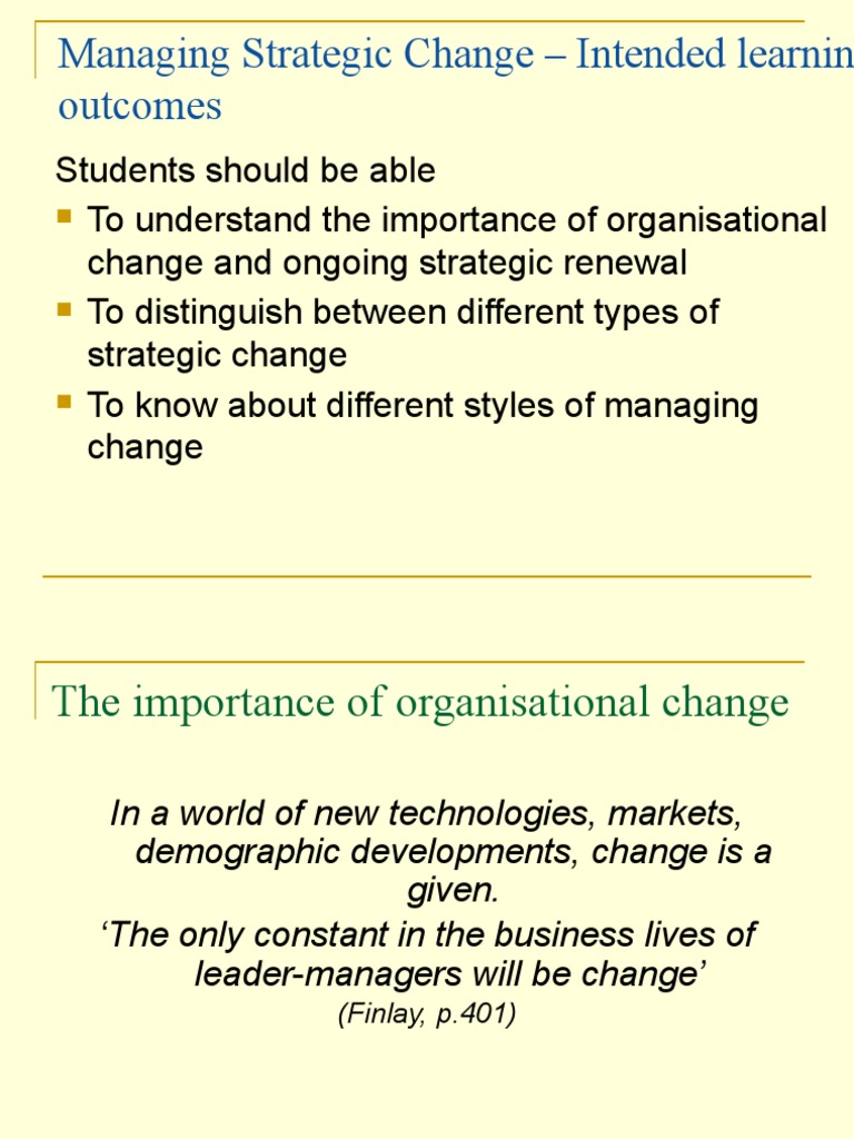 Managing Strategic Change | PDF | Behavioural Sciences | Cognition