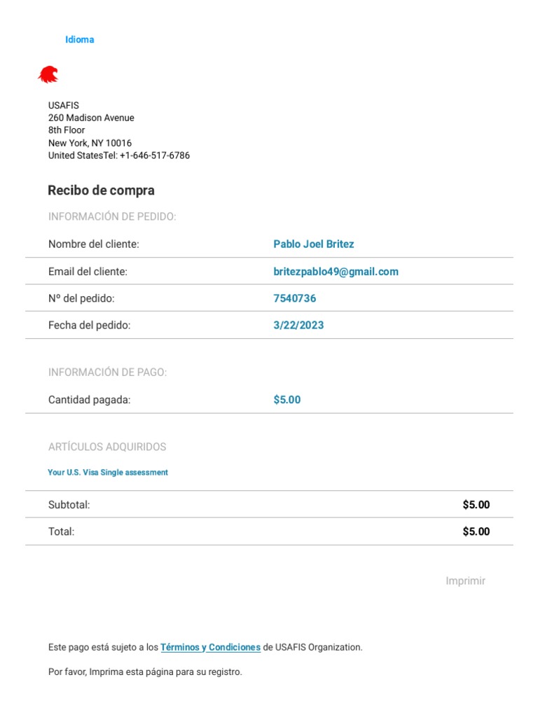 Recibo de compra USAFIS - Pedido 7540736 | PDF | Ciencias sociales