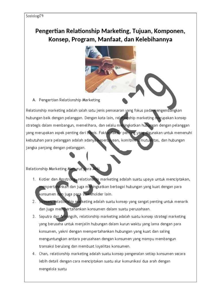 Pengertian Relationship Marketing, Tujuan, Komponen, Konsep, Program ...