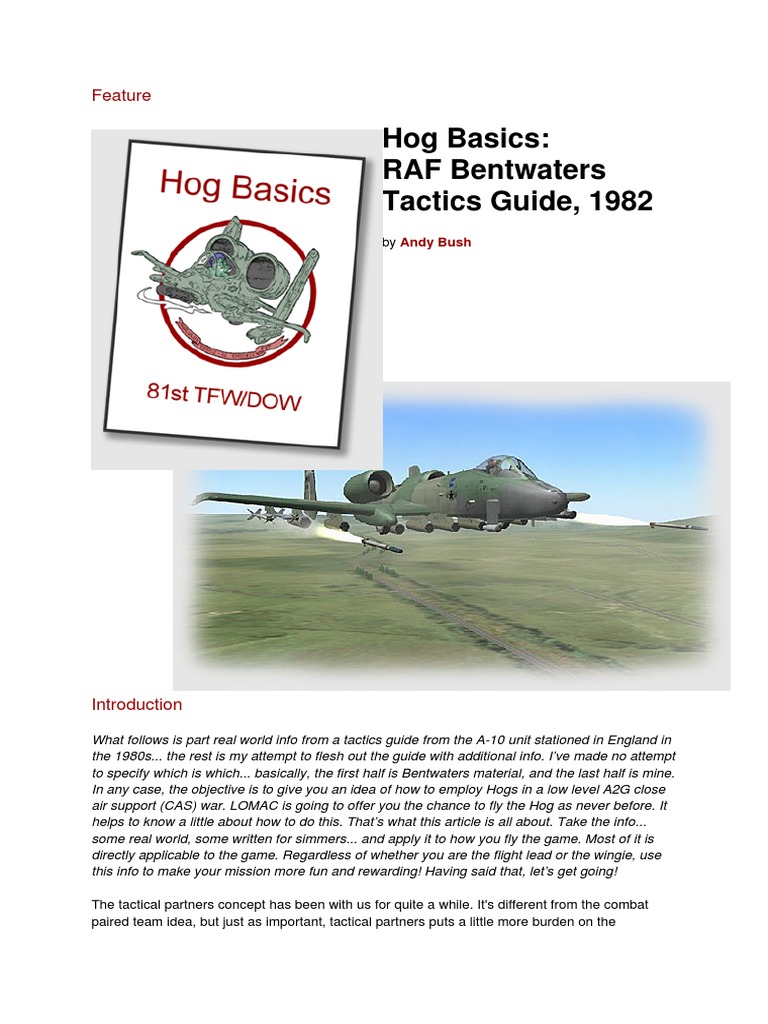 Hog Basics RAF Bentwaters Tactics Guide-A10 | PDF | Ellipsis
