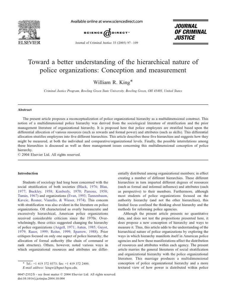Police Hierarchy: A Multidimensional View | PDF | Social Stratification ...