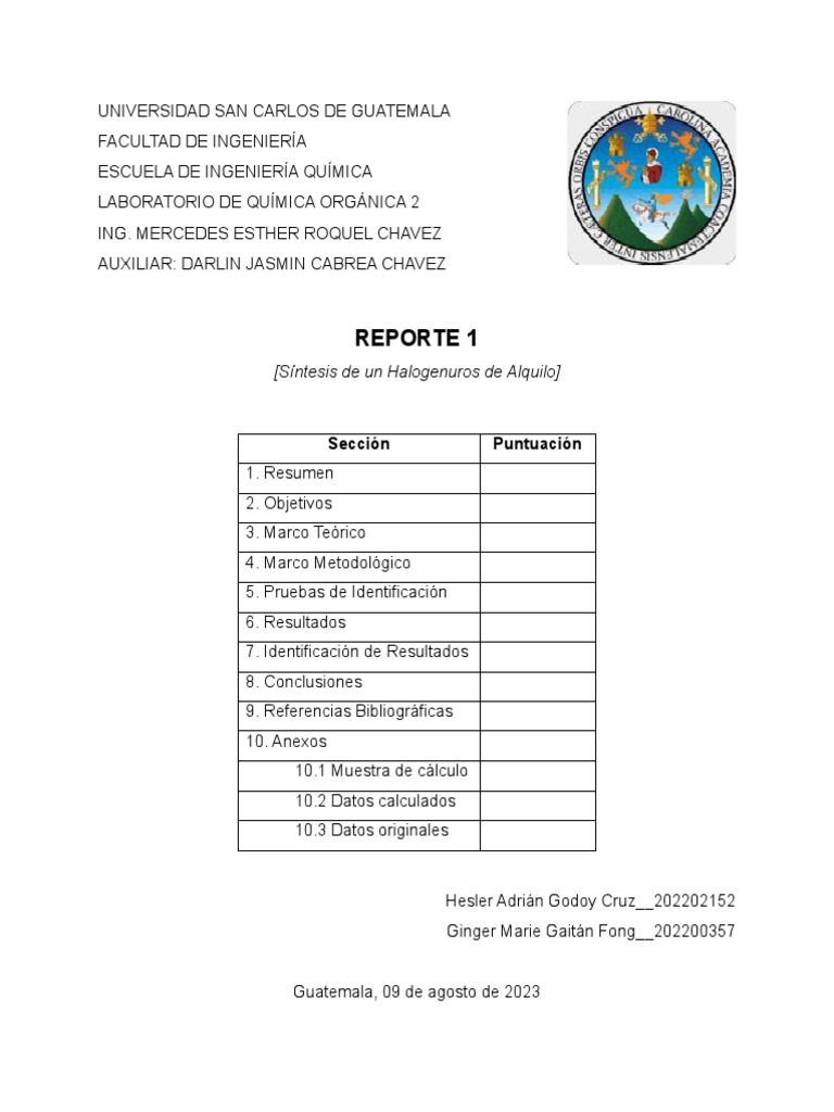 Reporte 1 orgánica 2 | PDF | Precipitación (Química) | Ácido clorhídrico