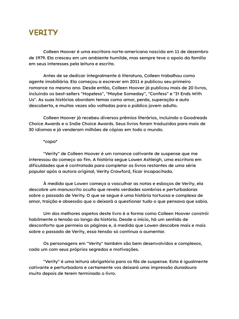 VERITY | PDF | Poesia