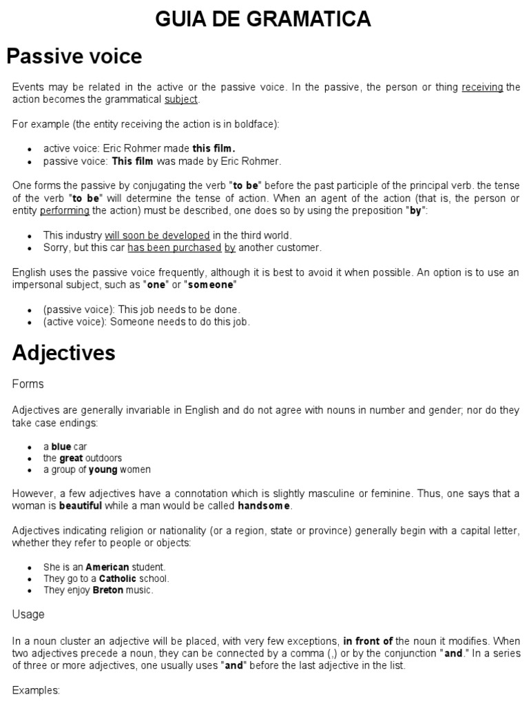 Ingles Gramatica | PDF | Verb | Adjective