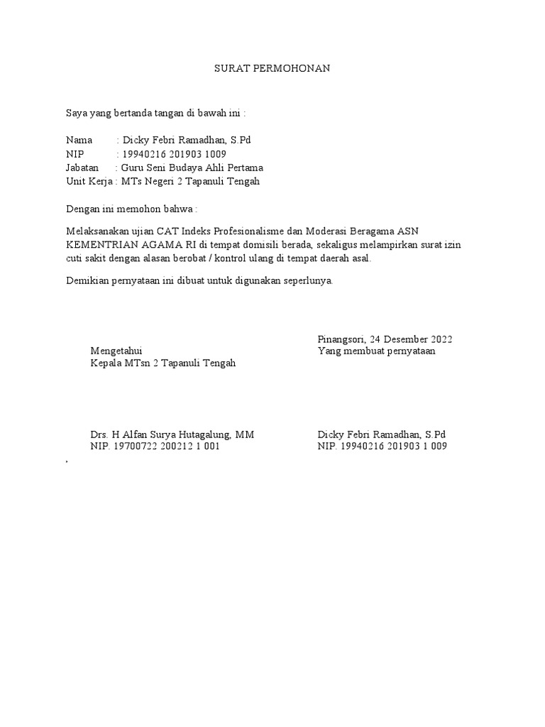 Surat Permohonan.2 | PDF