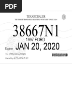 Temporary License Plate Receipt Template | PDF | Land Transport ...