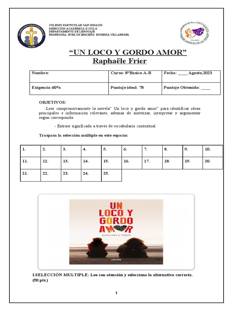 Análisis de "Un loco y gordo amor" | PDF