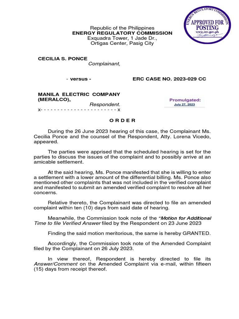 Erc Case No. 2023-029 CC | PDF
