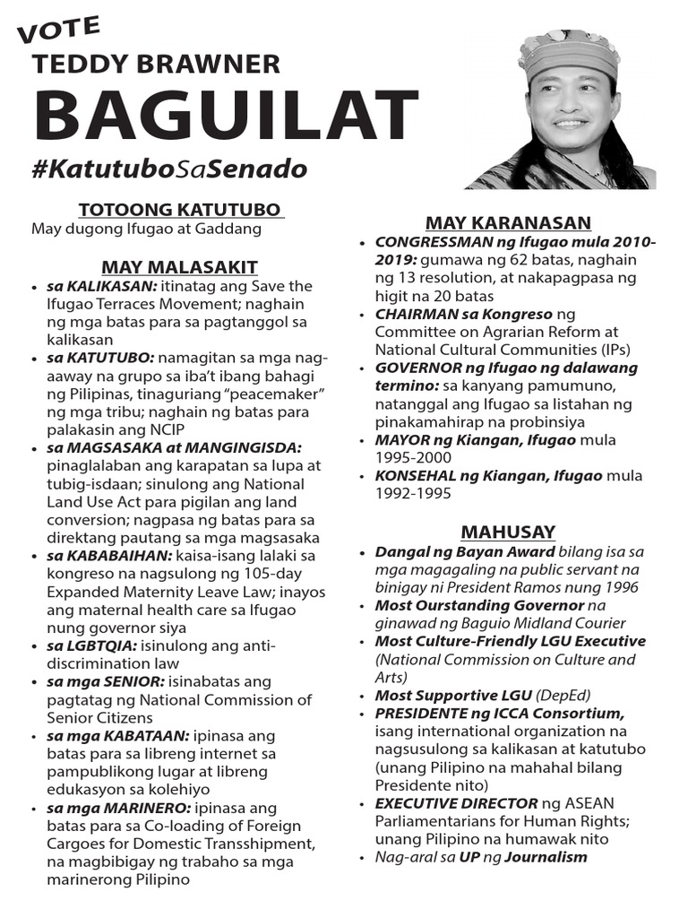 Baguilat Flyer Tagalog For Offset Printing | PDF