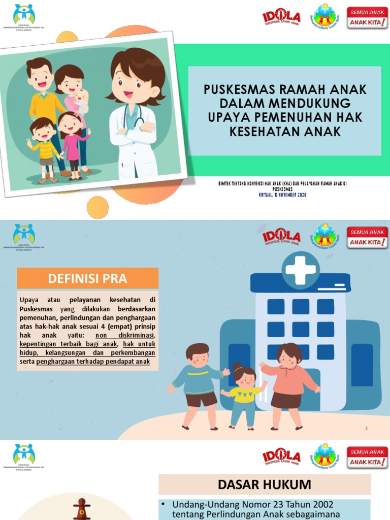 (Paparan) Pelayanan Ramah Anak Di Puskesmas - Bimtek PRAP, 10 Nov 2020 | PDF