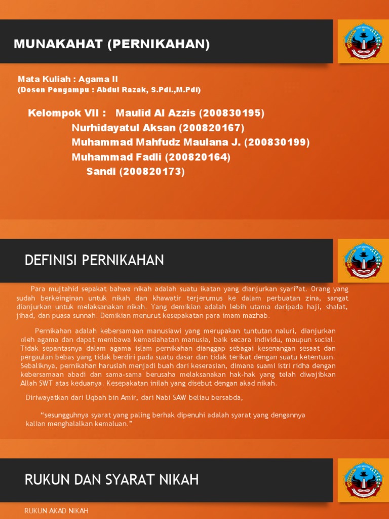 Munakahat (Pernikahan) | PDF | Ilmu Sosial | Agama & Spiritualitas