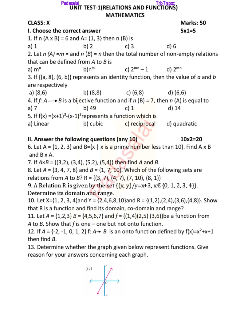 78 10th Maths Unit Test 1 | PDF | Mathematics | Mathematical Concepts