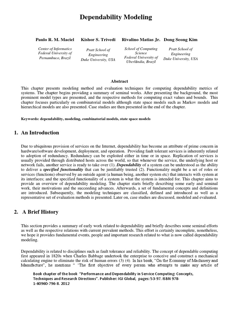 Dependability Modeling Book at V6 Student | PDF | Reliability Engineering | System