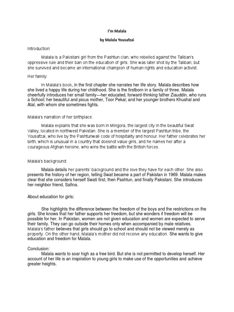 Im Malala Essay | PDF | Malala Yousafzai