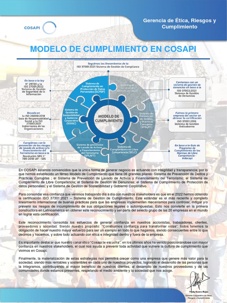 Modelo de Cumplimiento en Cosapi | PDF