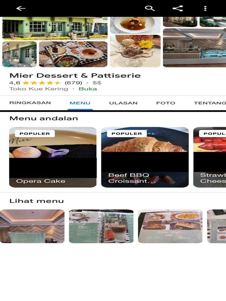 menu mier dessert and patisserie - Penelusuran Google | PDF