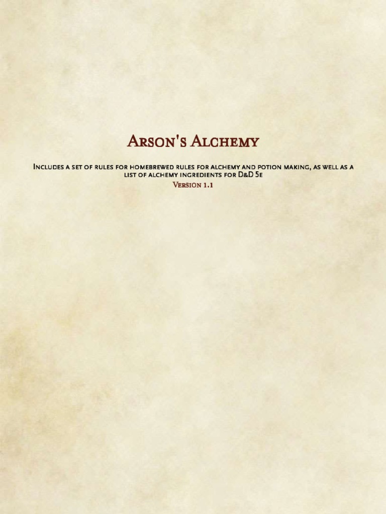 Arsons Alchemy | PDF