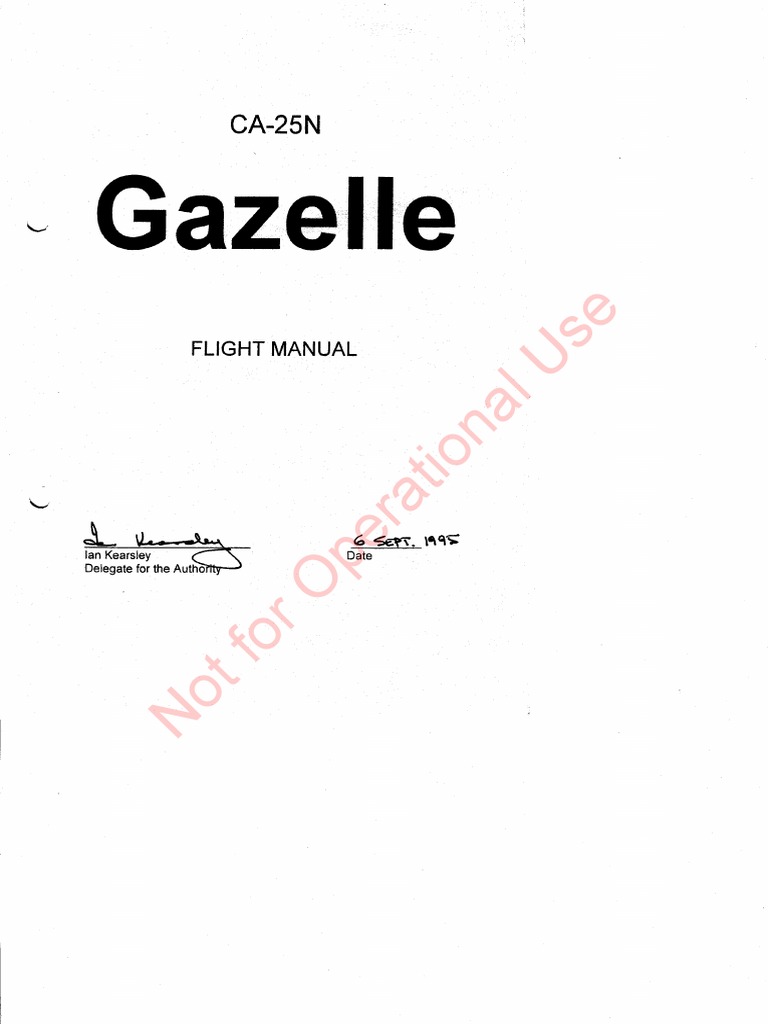 CA25N Gazelle Flight Manual | PDF