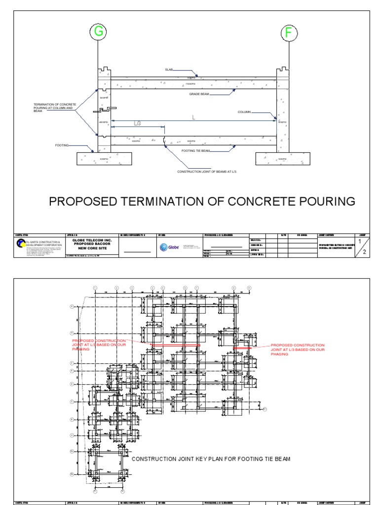 Concrete Pouring Termination Plan | PDF | Engineering | Real Estate