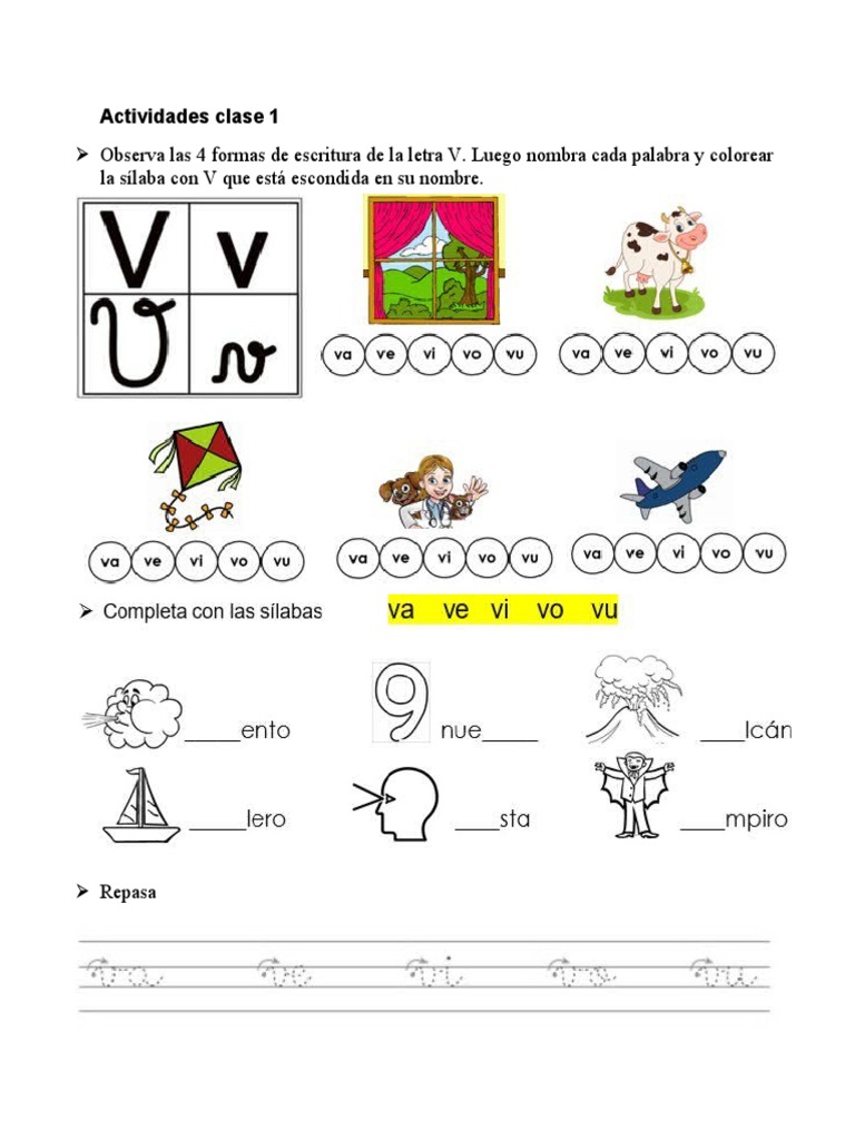 Guías letra v | PDF