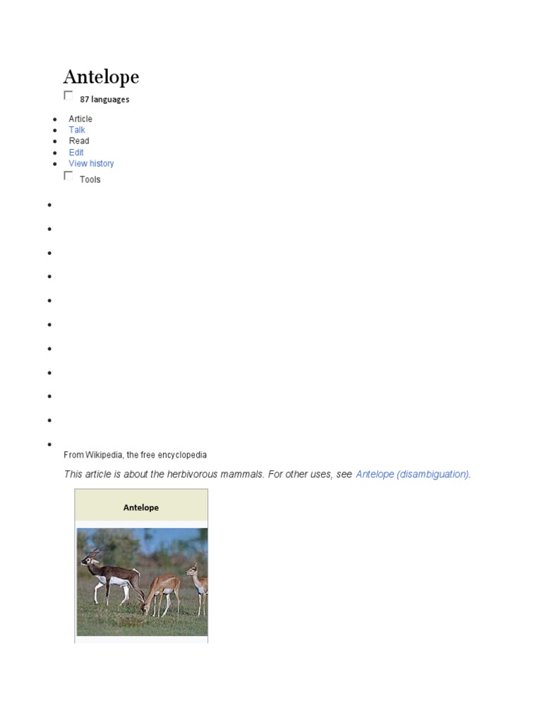 Antelope | PDF